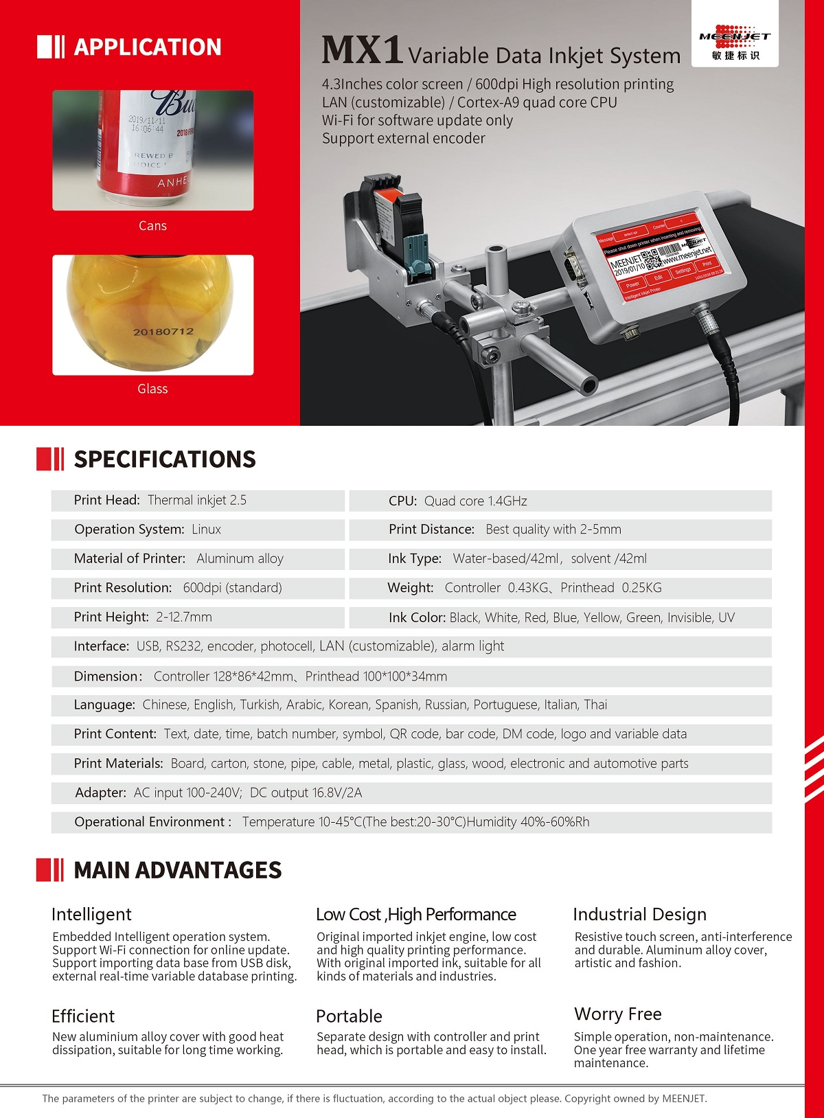 Industrial thremal automatic batch printing ink jet coding system machine